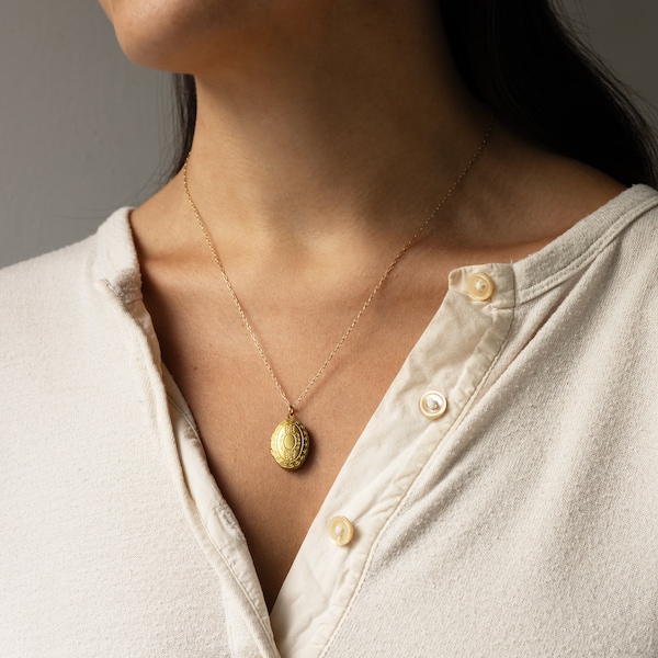 Long Locket Necklace - Etsy
