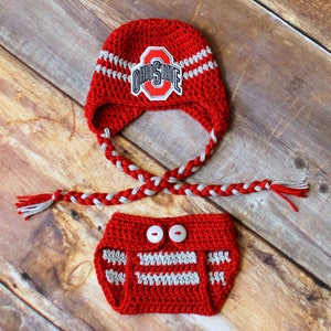 Ohio State Buckeyes Stocking Hat & Diaper Cover Outfit - Newborn Baby ...