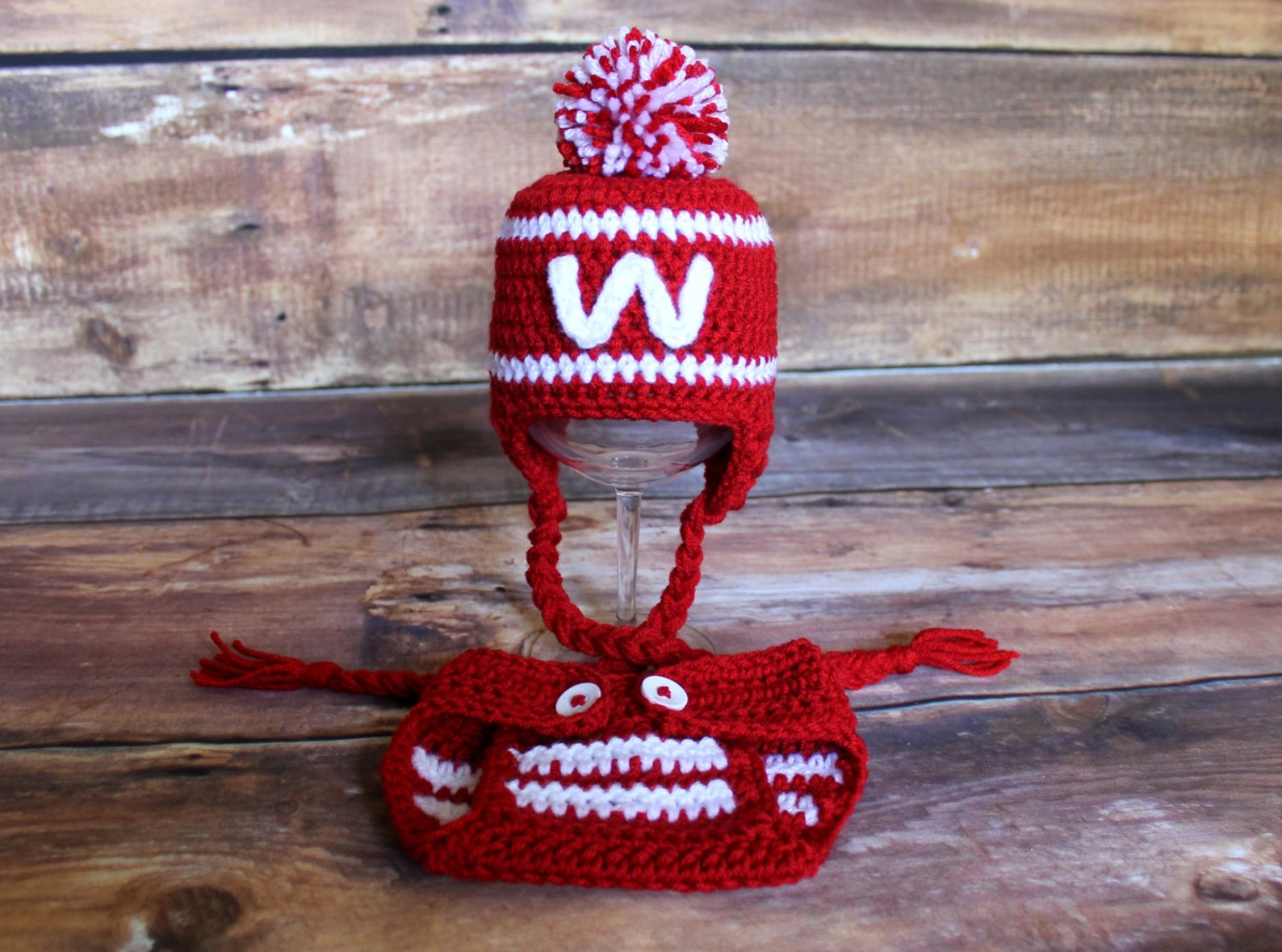 Wisconsin Badgers Outfit Hat & Diaper Cover Newborn 0-3m - Etsy