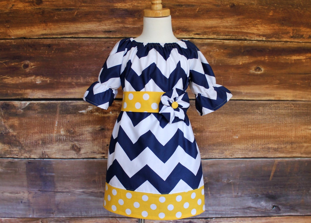 Navy Peasant Dress - Easter Dress Newborn Baby Toddler Girls Dress ...