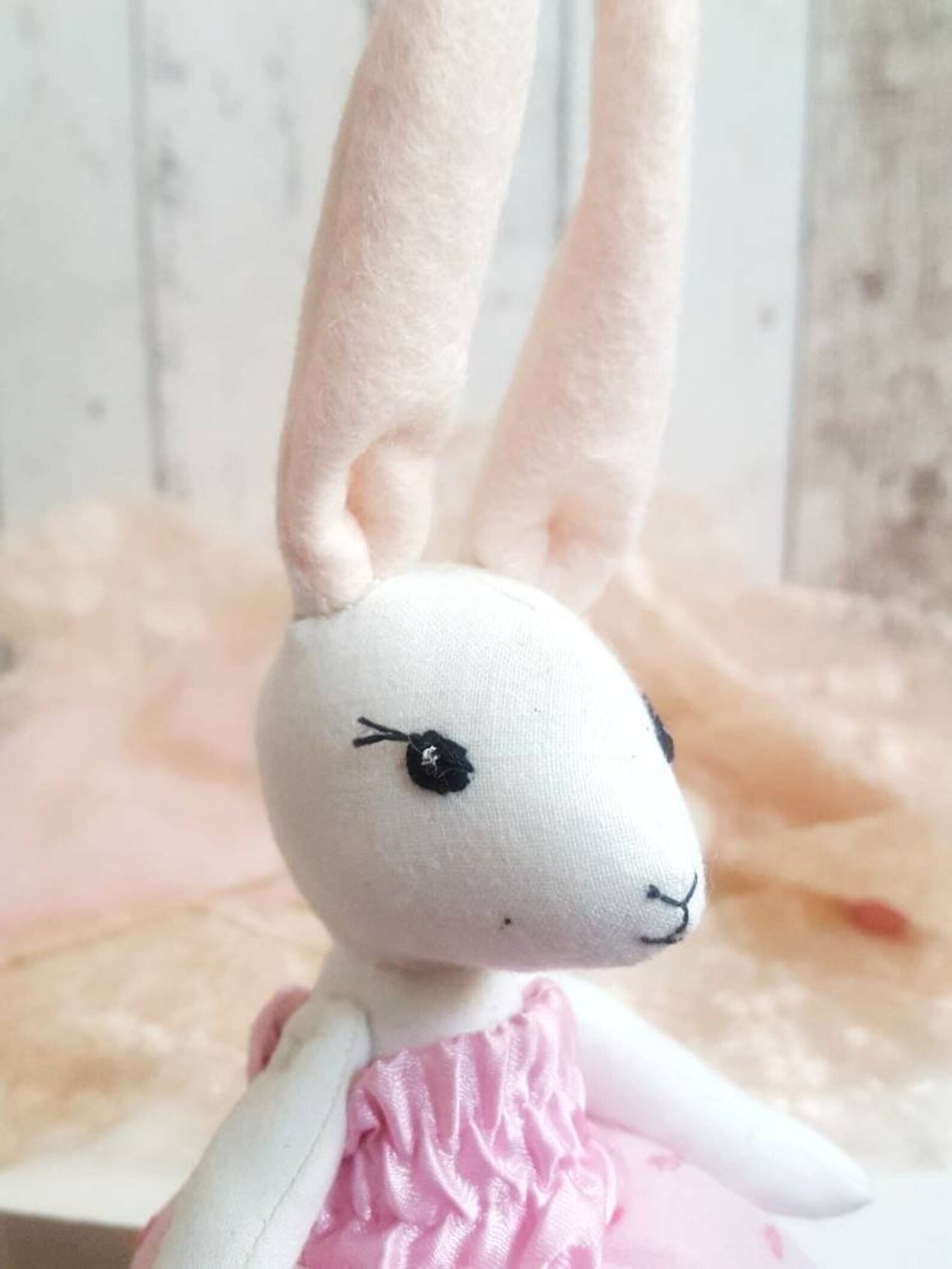 Miss Rabbit Cloth Doll With Pink Tutu Dress Handmade Bunny | Etsy