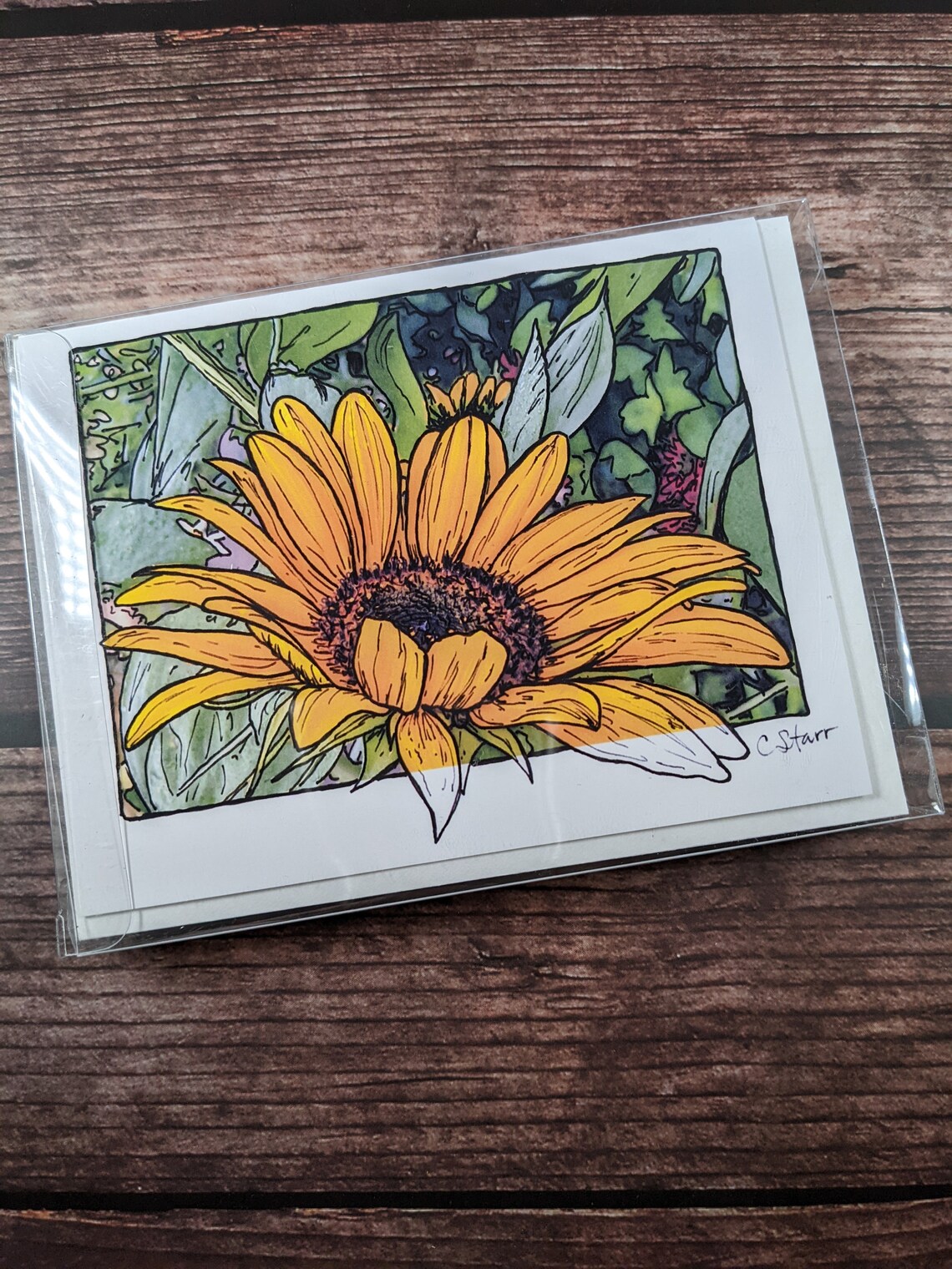 Sunflower Notecards With New Designs Added, Pen and Ink Doodled Photo ...