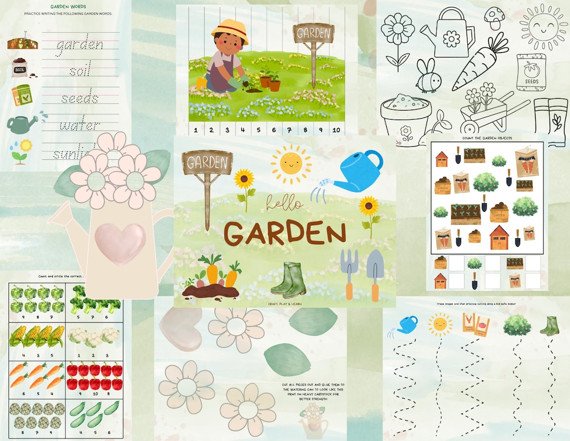 Garden Printable Gardening Printable Pack Garden Themed Learning Garden ...