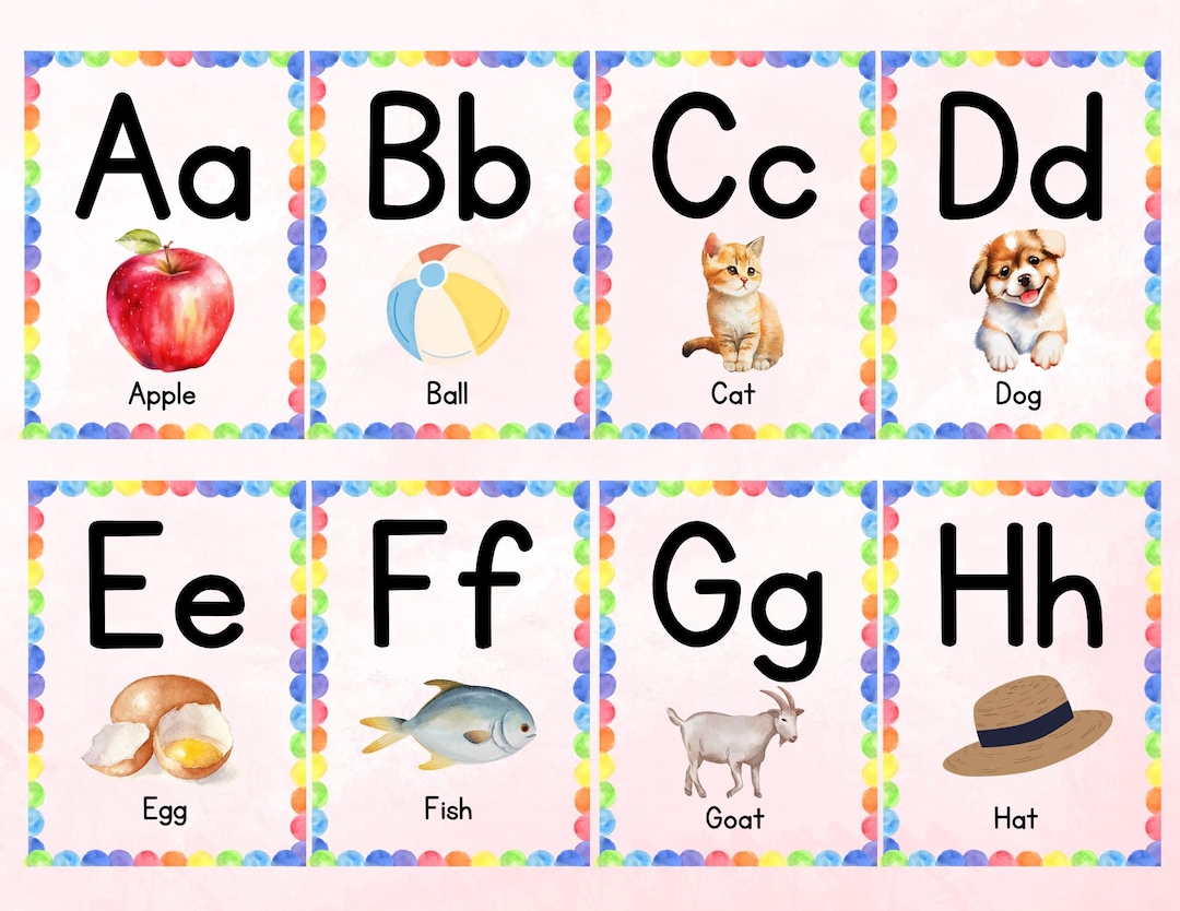 Alphabet Flash Cards Alphabet Learning Alphabet Photo Cards Preschool ...