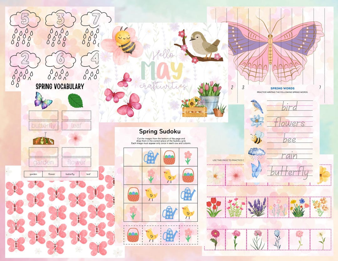 May Activities Spring Activities Spring Worksheets Spring Crafts Garden ...
