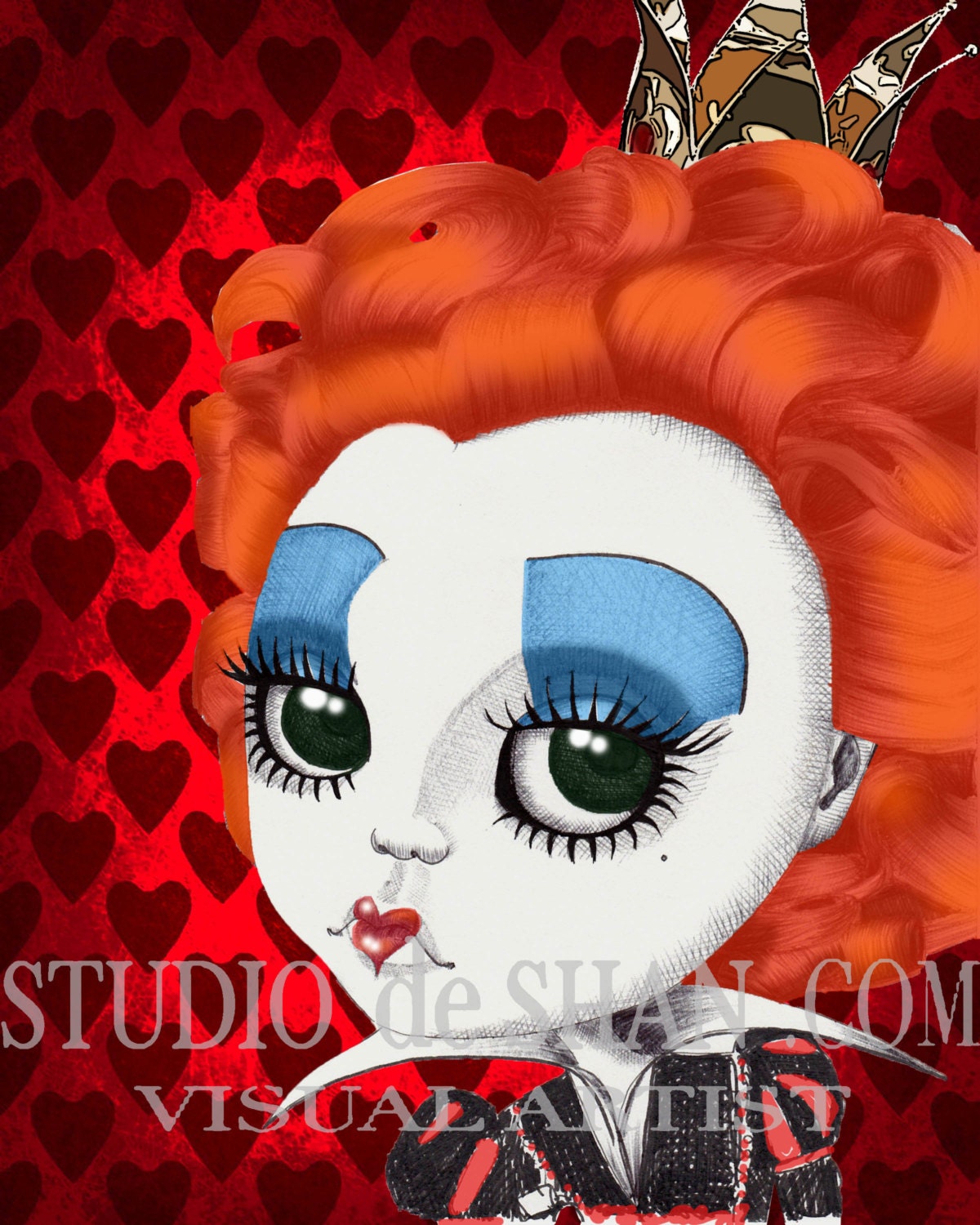 The Red Queen Art Print by Deshan - Etsy