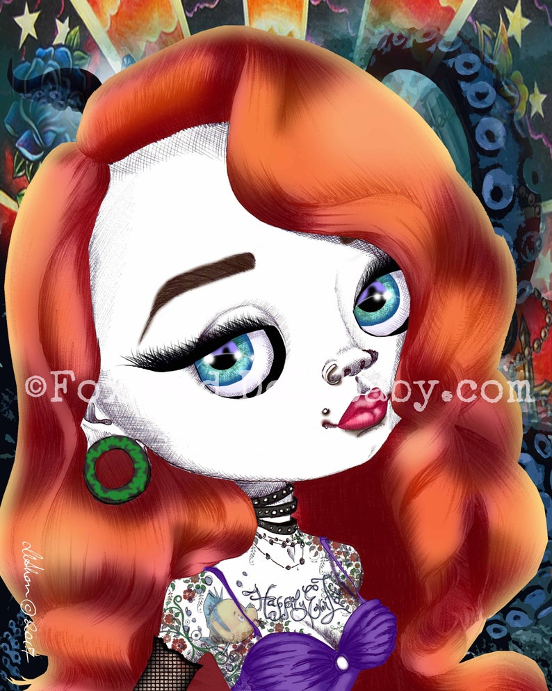 Bad Ariel From the Series bad Princesses 11x14 Art Print by Deshan - Etsy