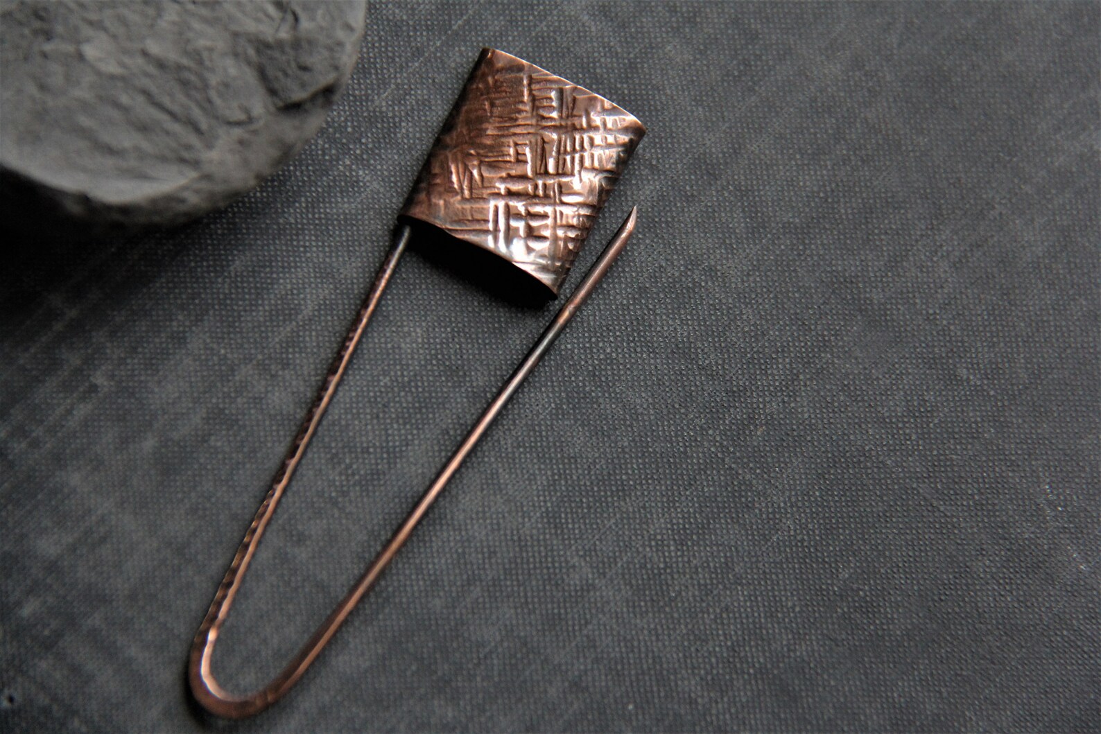 Textured Copper Handmade Minimalist Shawl Pin Simple Pin - Etsy
