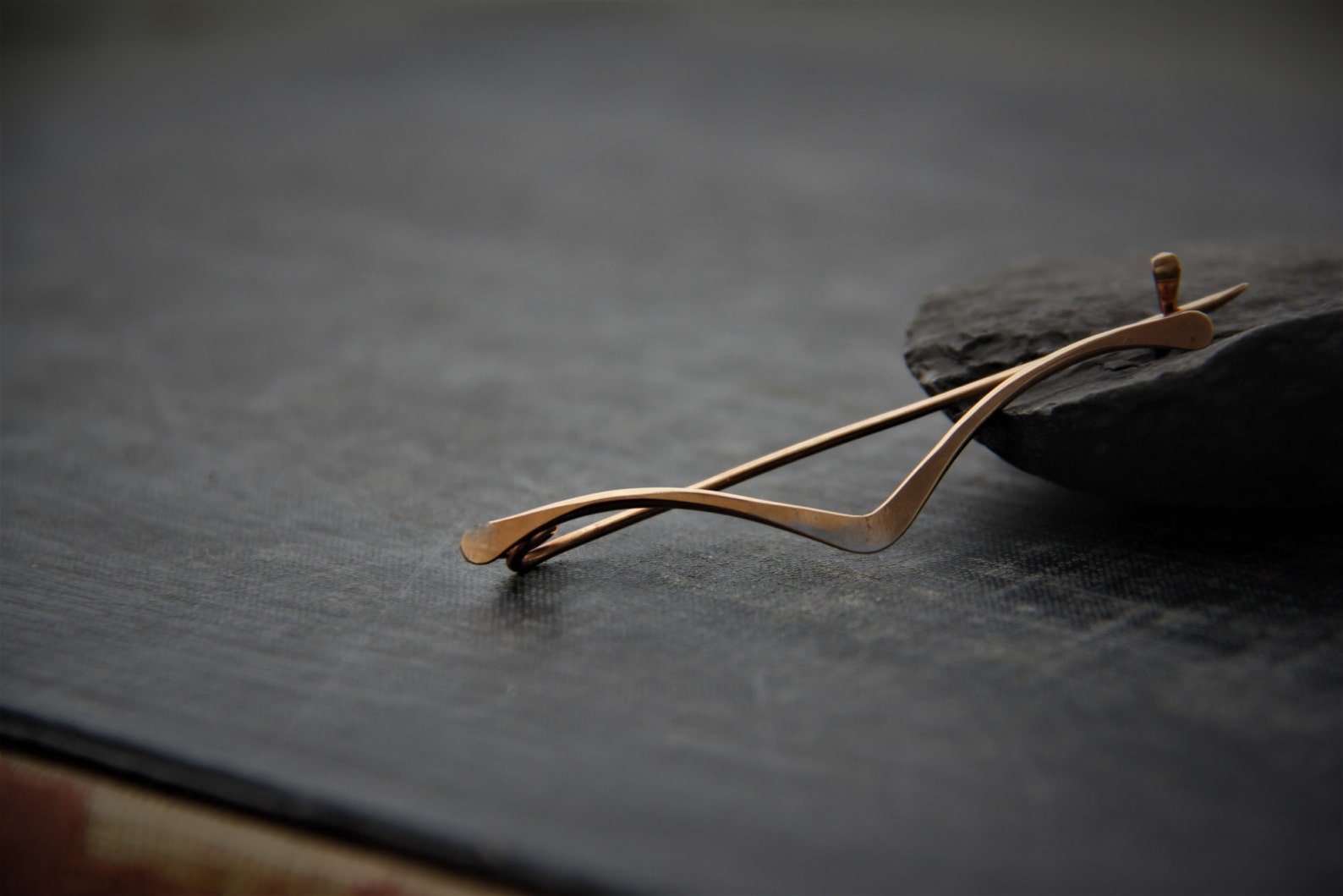 Minimalist Chevron Bronze or Silver Shawl Pin, Scarf Pin, Sweater Pin ...