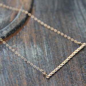 Minimalist, Simple, Dainty Everyday Bar Necklace, Twisted Rope Necklace ...