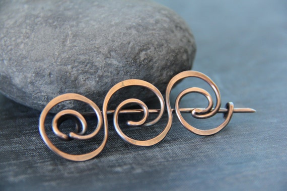 Ancient Greek motif inspired shawl pin in copper scarf pin | Etsy