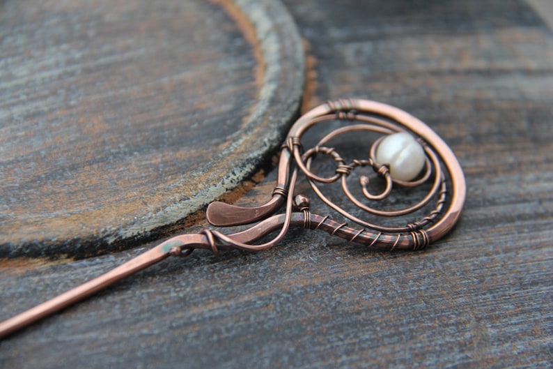 Hair Stick, or Set of 2 Hair Sticks, Hair Pin, Hair Fork Copper and ...