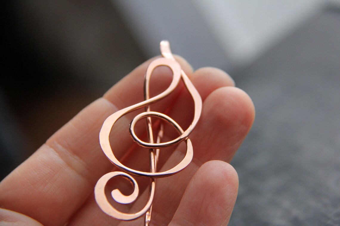 Copper Elegant Treble Clef Shepherd's Hook Bookmark Metal | Etsy