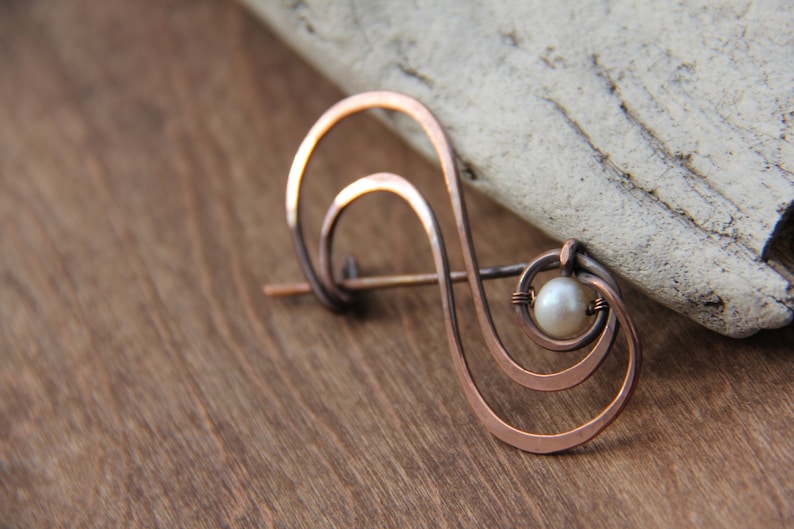 Shawl Pin Elegant Simplicity Scarf Pin Brooch Wire Wrap - Etsy