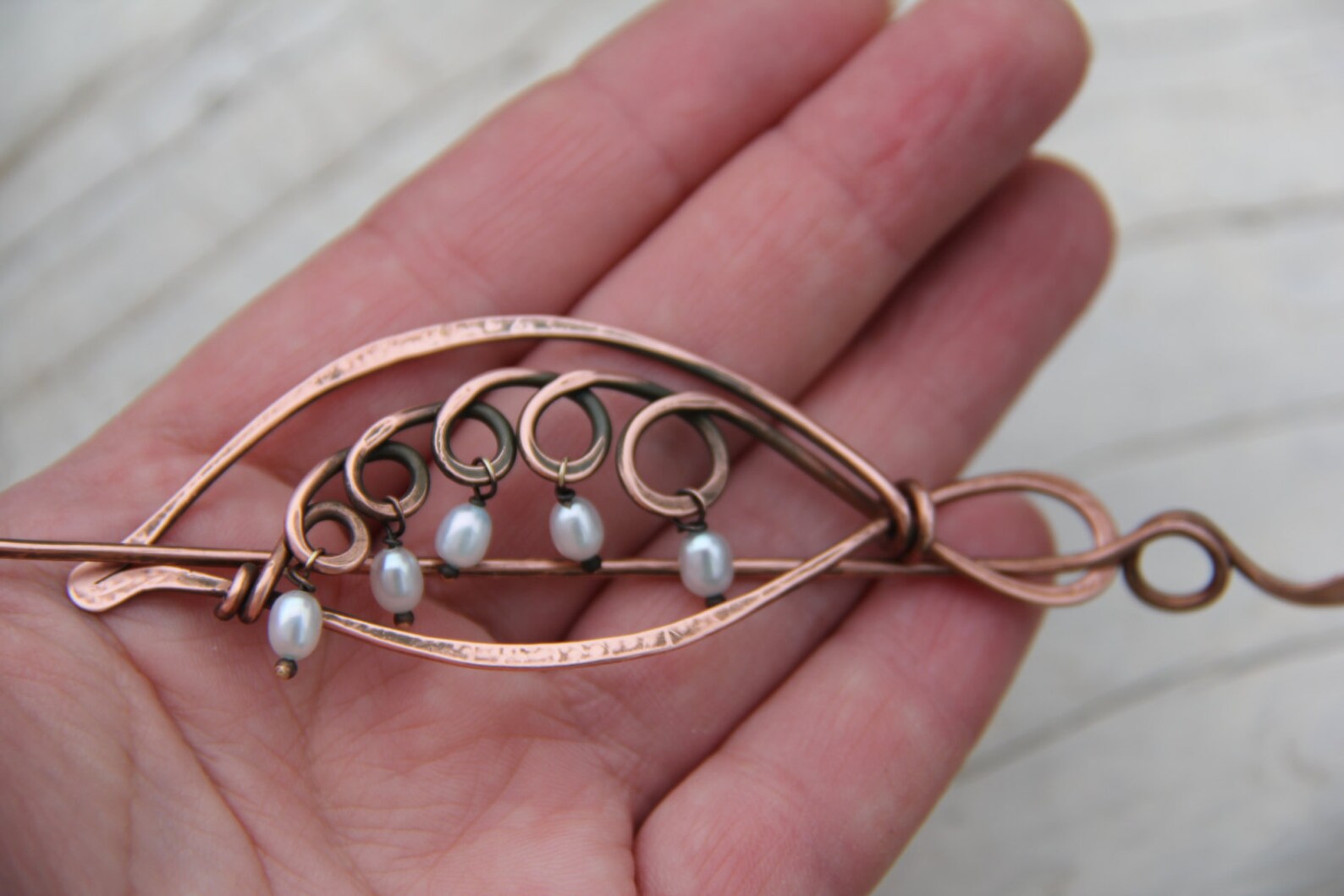 Shawl Pin, Scarf Pin, Hair Slide, Hair Barrette, Brooch "lily of Valley ...