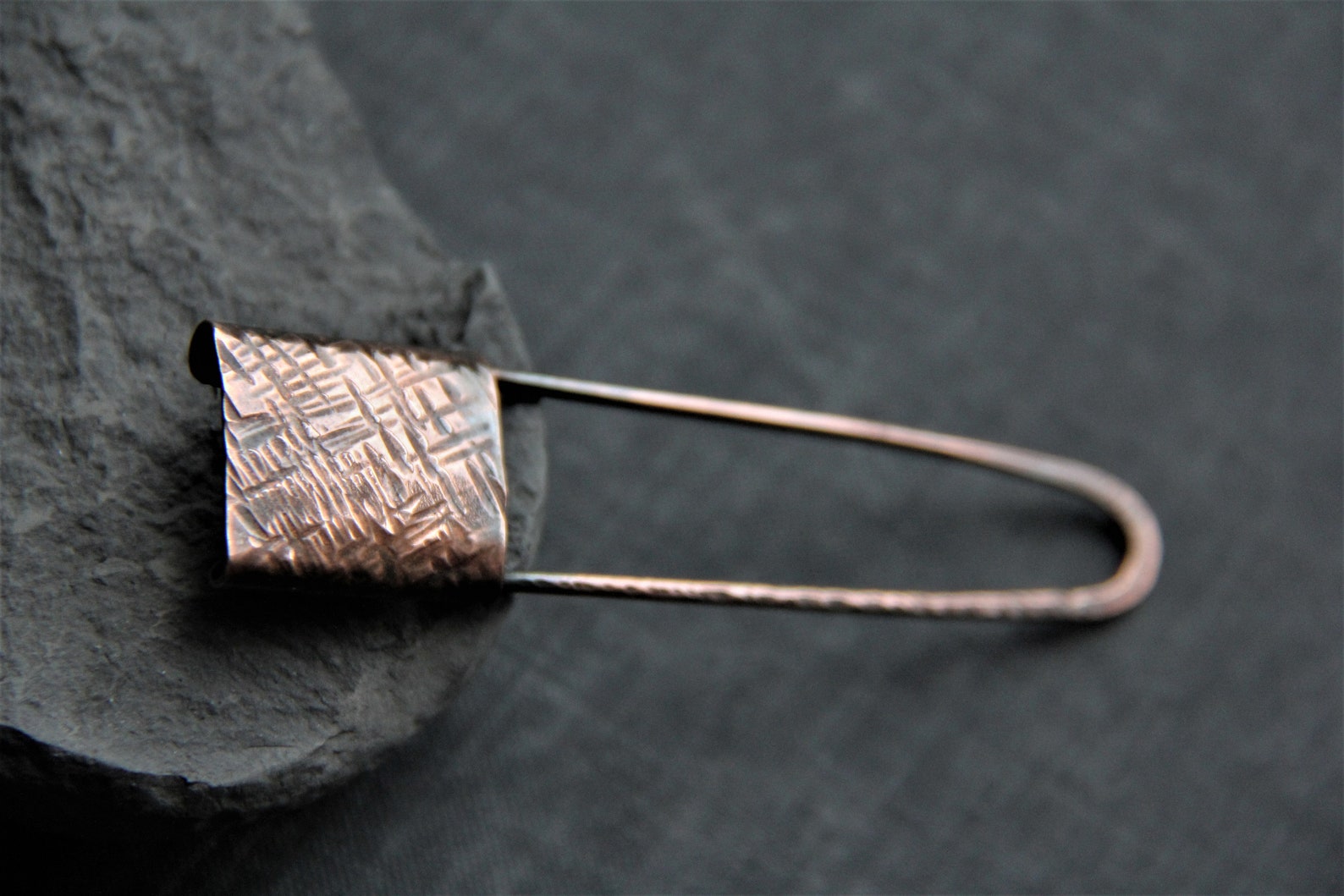 Textured Copper Handmade Minimalist Shawl Pin Simple Pin - Etsy