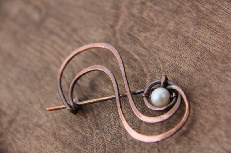 Shawl Pin Elegant Simplicity Scarf Pin Brooch Wire Wrap | Etsy