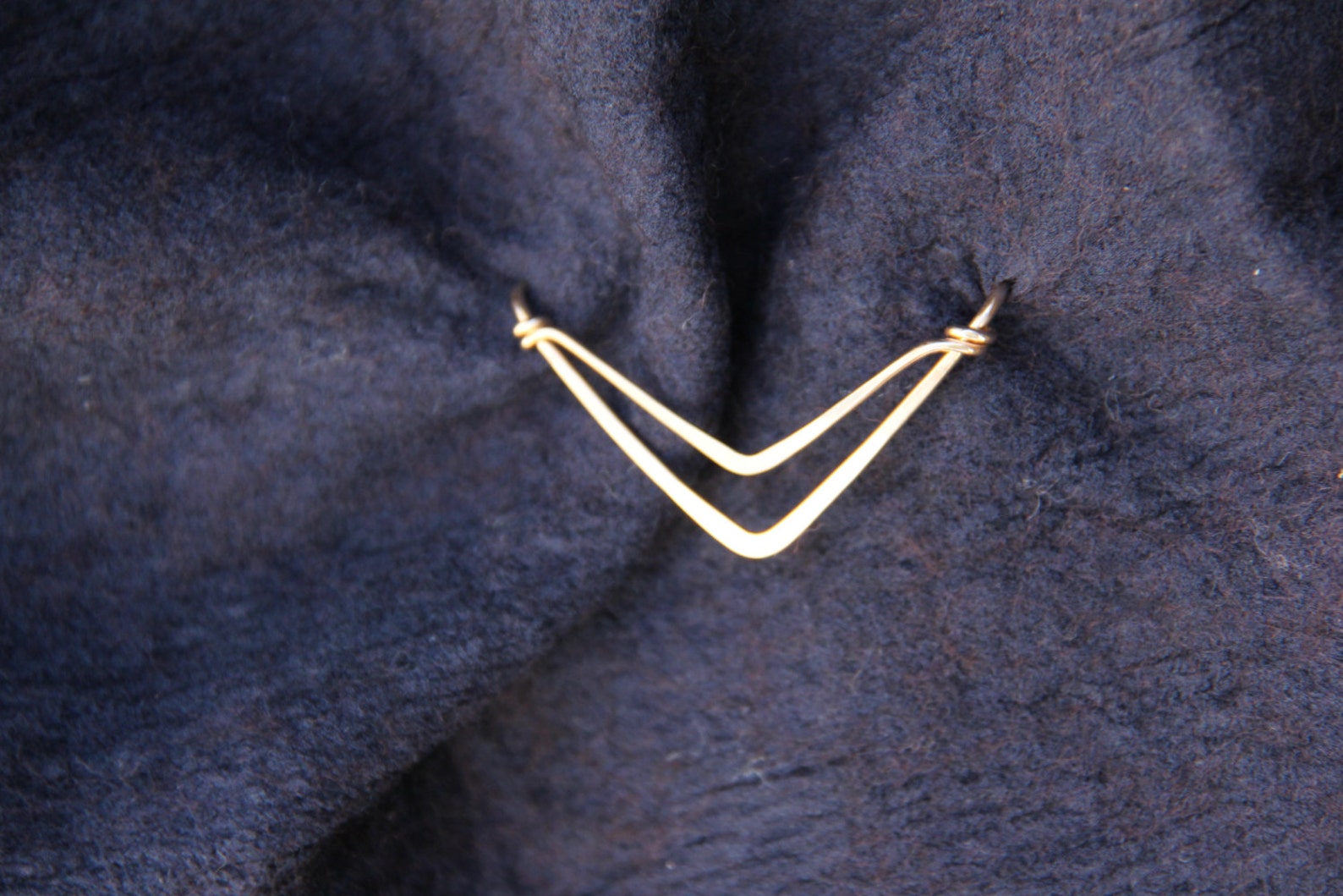 Triangle, Arrow Shawl Pin, Scarf Pin, Brooch, Copper, Bronze or German ...