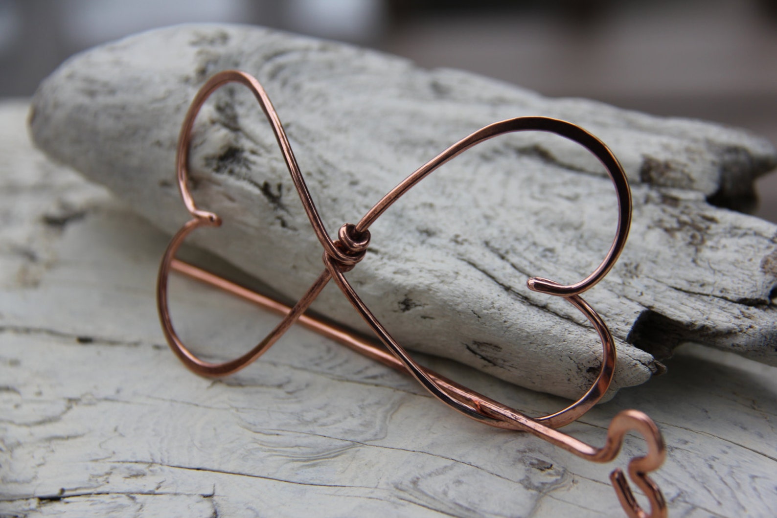 Infinity Hearts Copper Hair Slide, Hair Barrette, Hair Pin, Hair ...