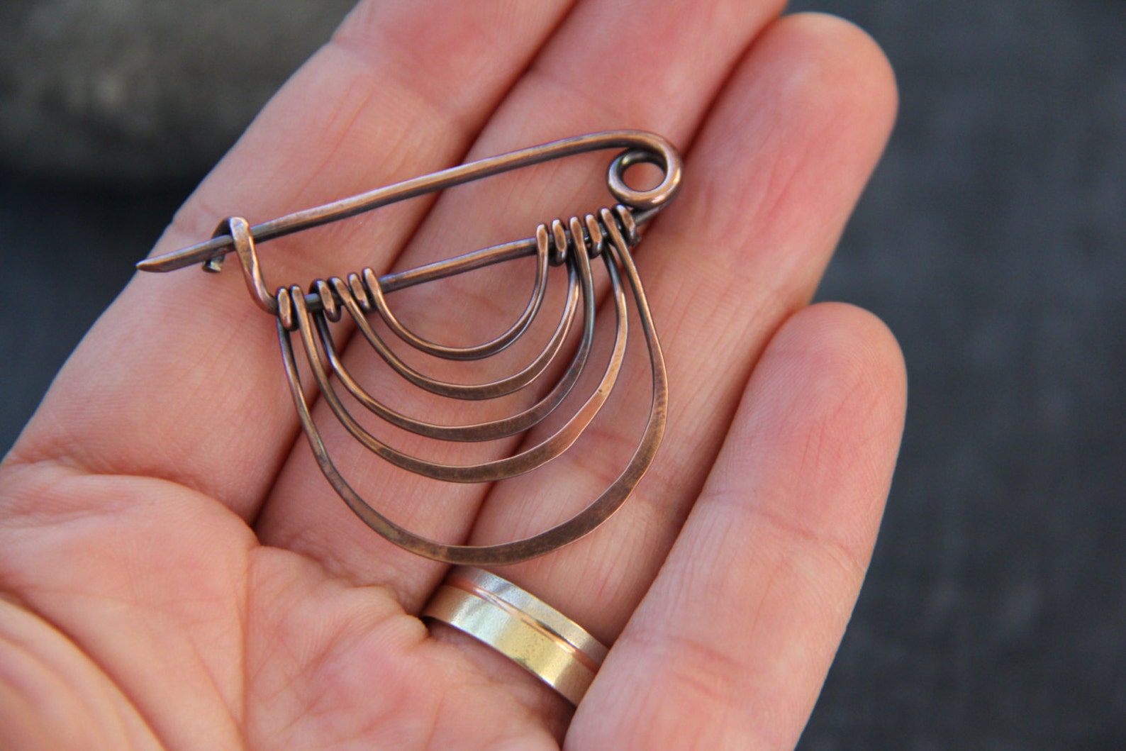 Shawl Pin, Scarf Pin, Sweater Pin, Copper Brooch , Antique Copper Shawl ...