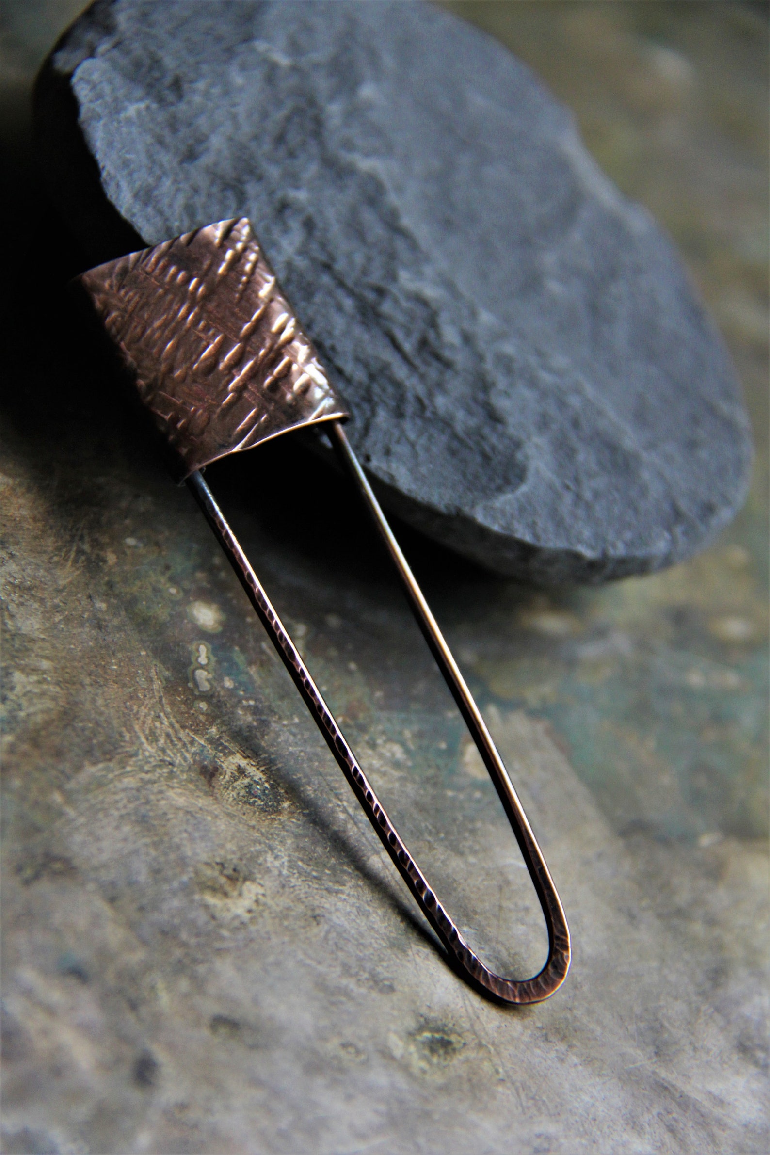 Textured Copper Handmade Minimalist Shawl Pin Simple Pin - Etsy