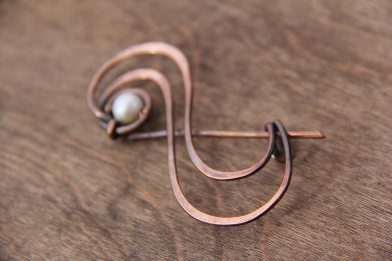 Shawl Pin Elegant Simplicity Scarf Pin Brooch Wire Wrap | Etsy