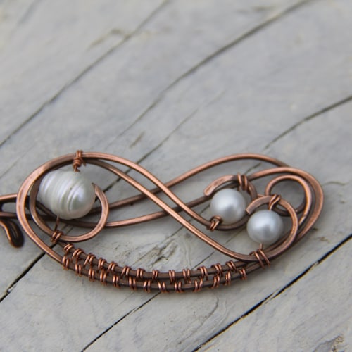 Simple Copper Shawl Pin Handforged Safety Pin Ship From USA | Etsy