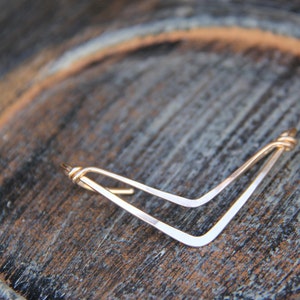 Triangle, Arrow Shawl Pin, Scarf Pin, Brooch, Copper, Bronze or German ...