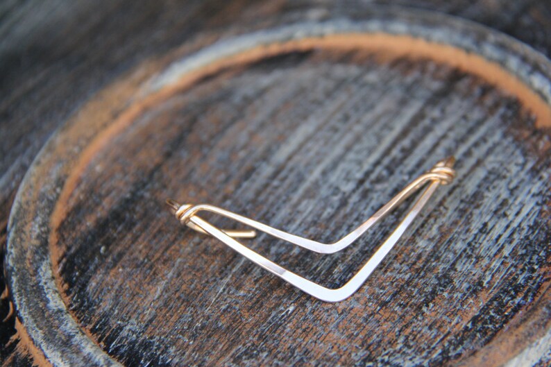 Triangle, Arrow Shawl Pin, Scarf Pin, Brooch, Copper, Bronze or German ...