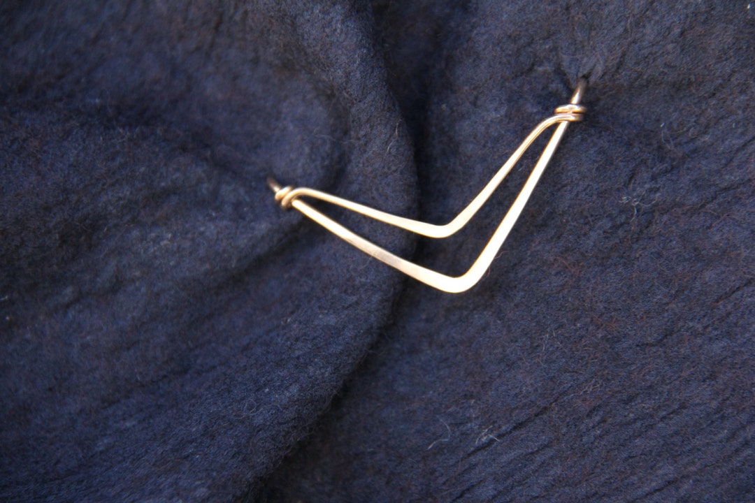 Triangle, Arrow Shawl Pin, Scarf Pin, Brooch, Copper, Bronze or German ...