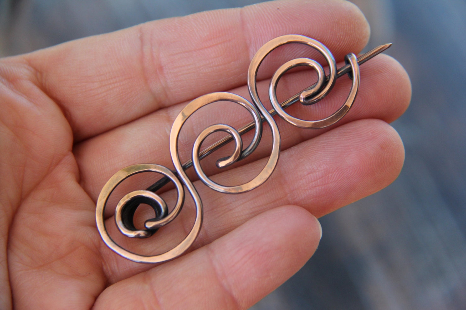 Ancient Greek motif inspired shawl pin in copper scarf pin | Etsy