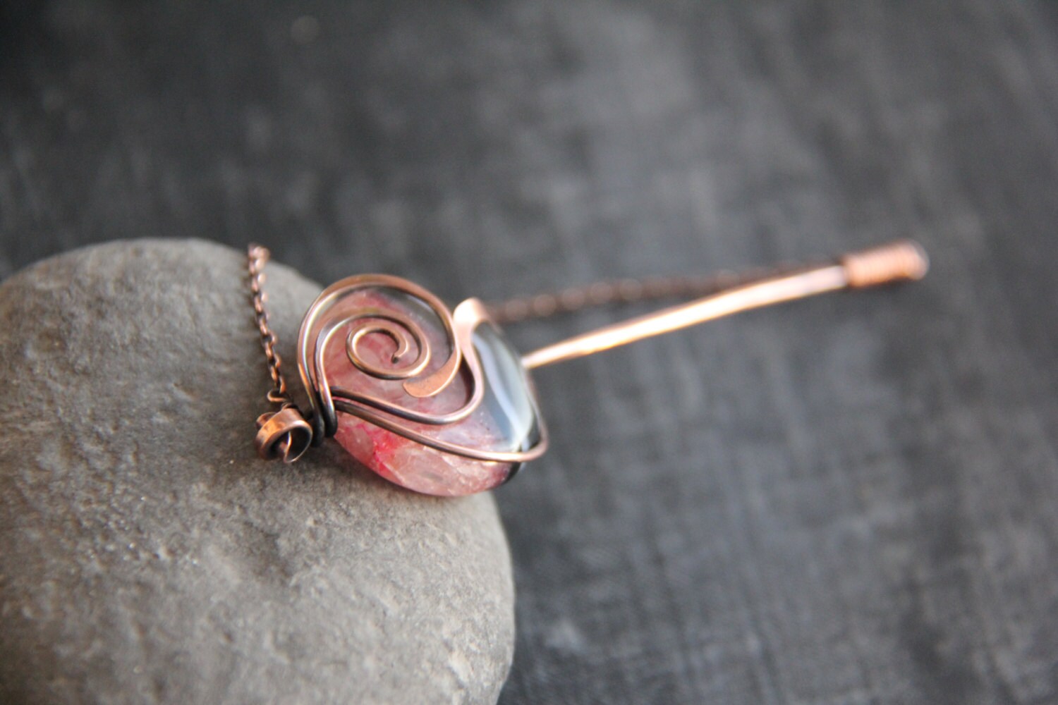 Shawl Pin Scarf Pin Sweater Pin Antique Copper and | Etsy