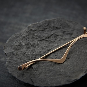 Minimalist Chevron Bronze or Silver Shawl Pin, Scarf Pin, Sweater Pin ...