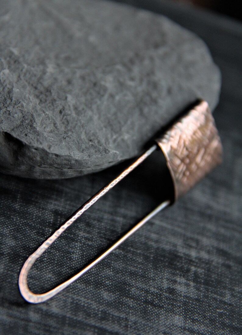 Textured Copper Handmade Minimalist Shawl Pin Simple Pin - Etsy