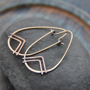 Teardrop Geometric Mixed Metal Hoops, Triangle, Arrow, Oval Hoops ...
