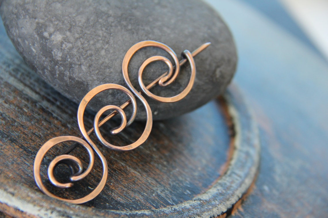 Ancient Greek motif inspired shawl pin in copper scarf pin | Etsy