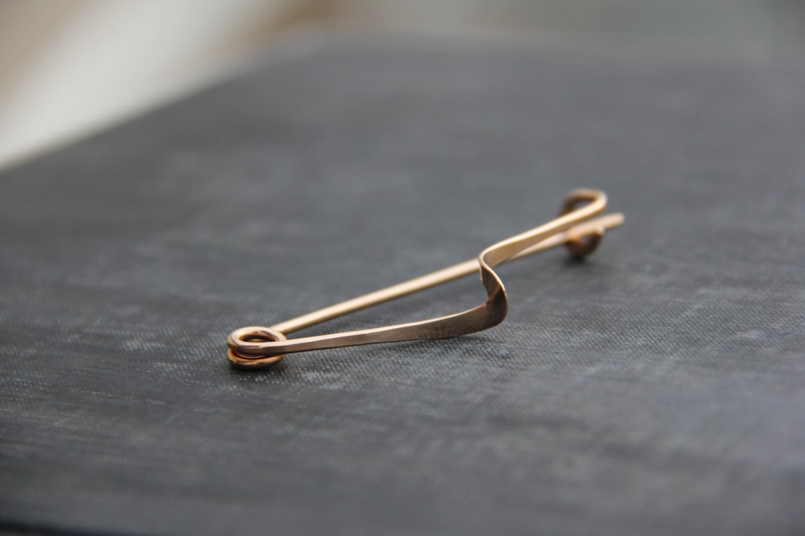 Minimalist, Modern Shawl Pin, Scarf Pin, Sweater Pin, Brooch in Bronze ...