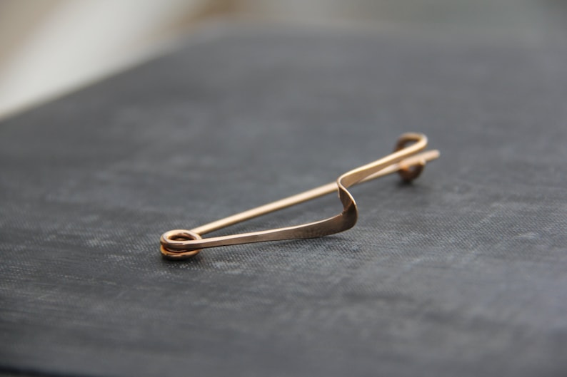 Minimalist, Modern Shawl Pin, Scarf Pin, Sweater Pin, Brooch in Bronze ...