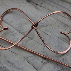 Infinity Hearts Copper Hair Slide, Hair Barrette, Hair Pin, Hair ...