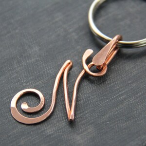 Personalized Cursive Letter Key Chain, Metal Key Holder, Wire Wrap ...