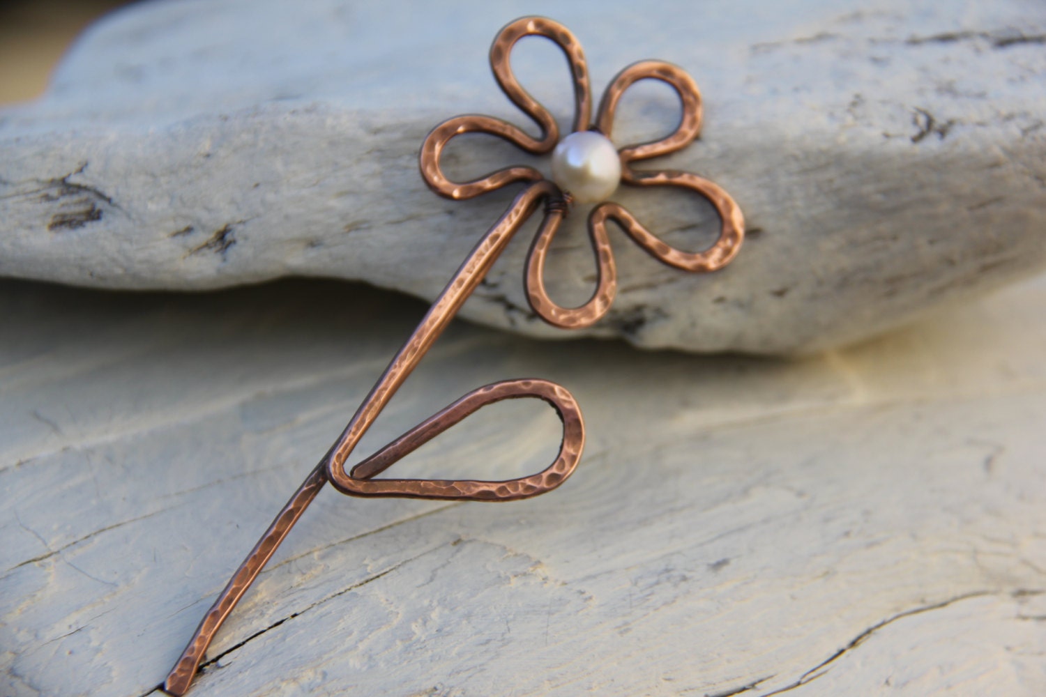 Shawl Pin, Copper Daisy, Flower Shawl Pin, Scarf Pin, Sweater Pin ...