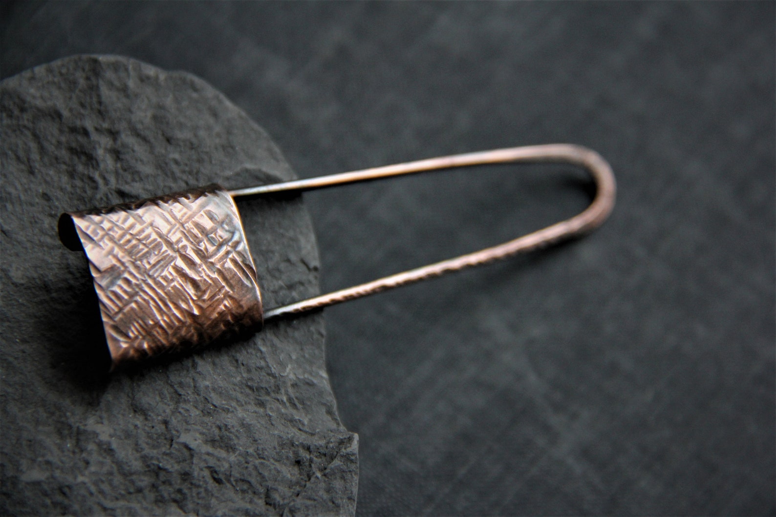 Textured Copper Handmade Minimalist Shawl Pin Simple Pin - Etsy
