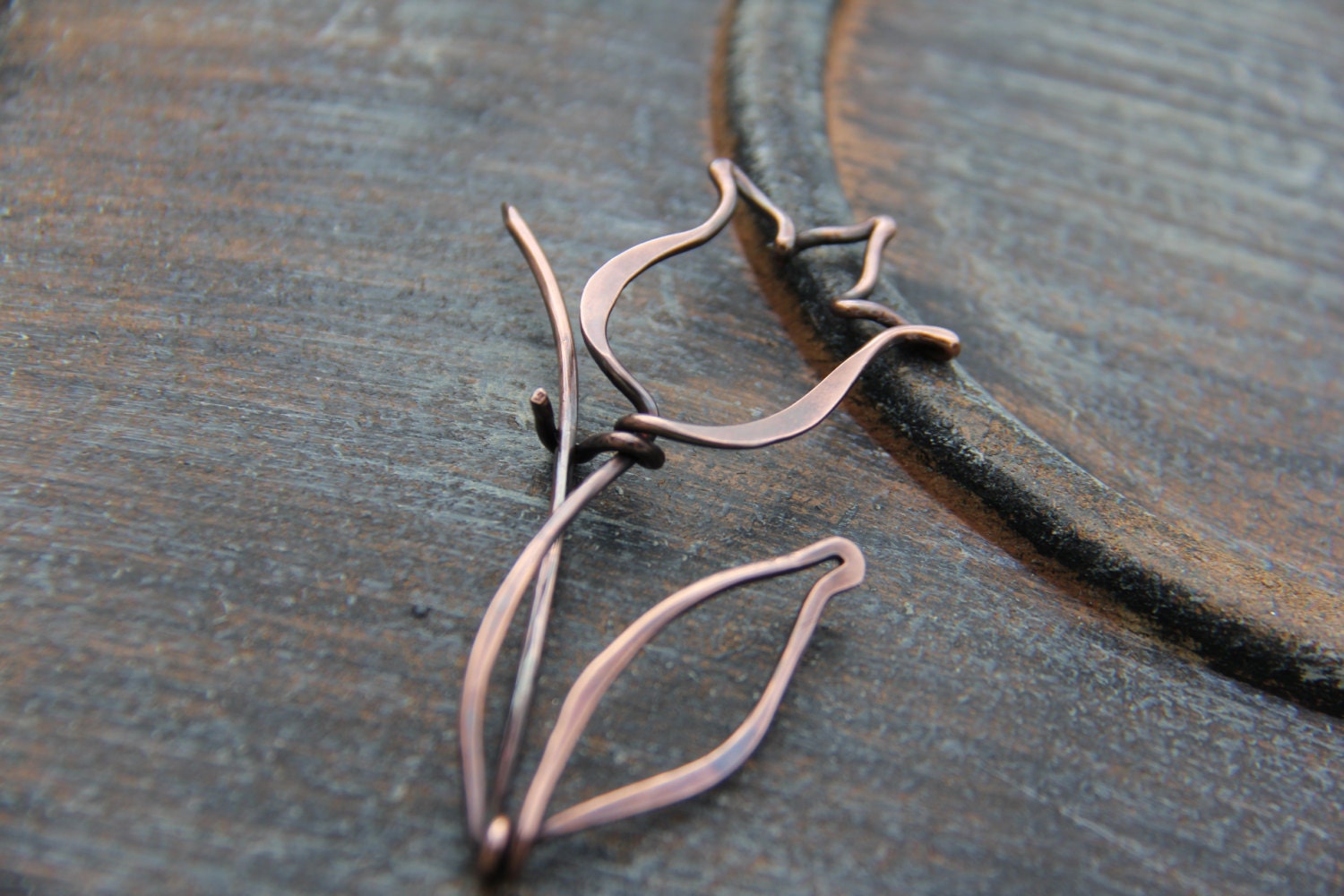Shawl Pin, Scarf Pin, Brooch, Copper Shawl Pin "tulip" From "blooming ...