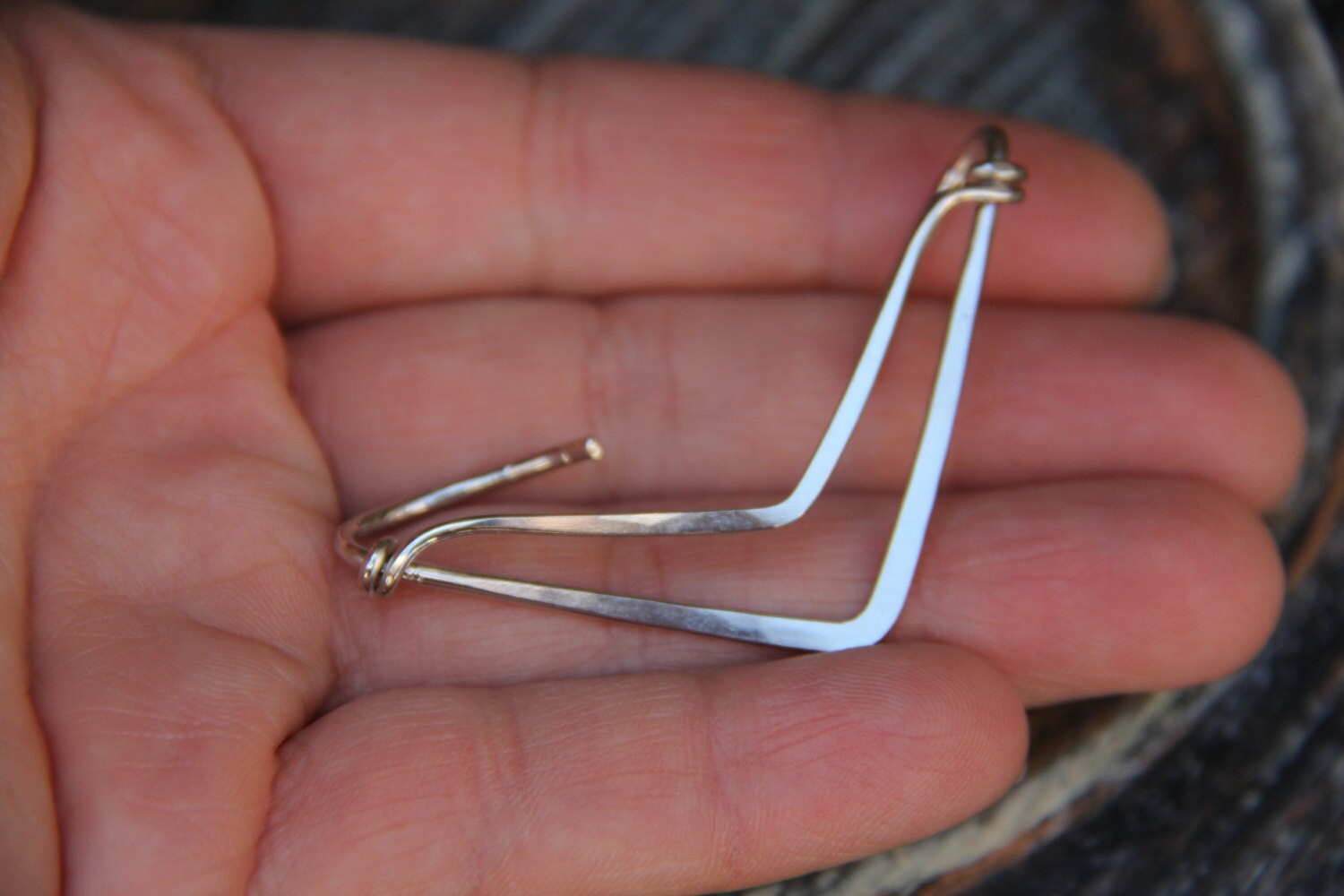 Triangle, Arrow Shawl Pin, Scarf Pin, Brooch, Copper, Bronze or German ...