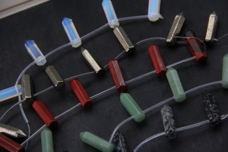 Pencil Point, Bullet Gemstone & Sterling Silver Extra Long Pendant ...