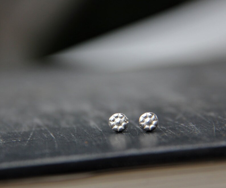 Teeny Tiny Sterling Silver Flower Stud Earrings Small Post | Etsy
