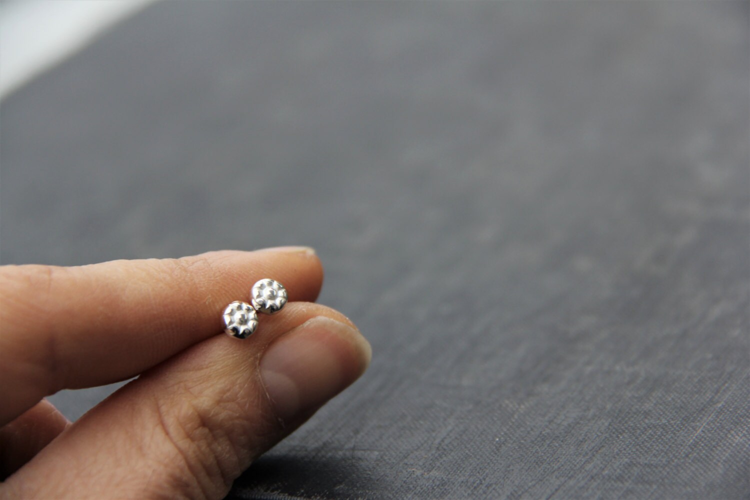 Teeny Tiny Sterling Silver Flower Stud Earrings Small Post | Etsy