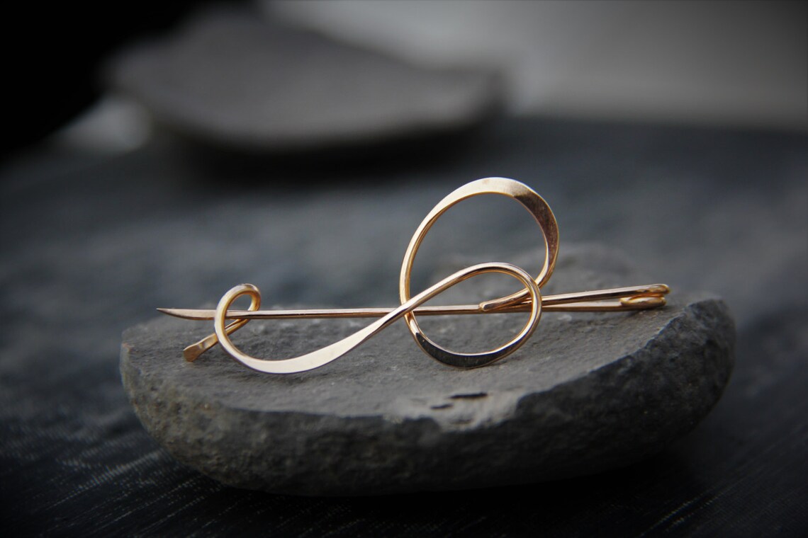 Modern, Minimalist Shawl Pin, Scarf Pin, Sweater Pin, Brooch, #2 ...