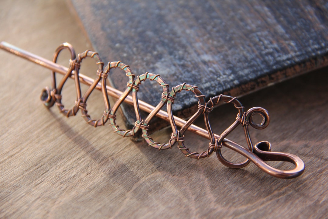 Hair Slide, Hair Barrette, Hair Clip, Hair Pin, Oxidized Copper Wire ...