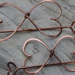 Infinity Hearts Copper Hair Slide, Hair Barrette, Hair Pin, Hair ...
